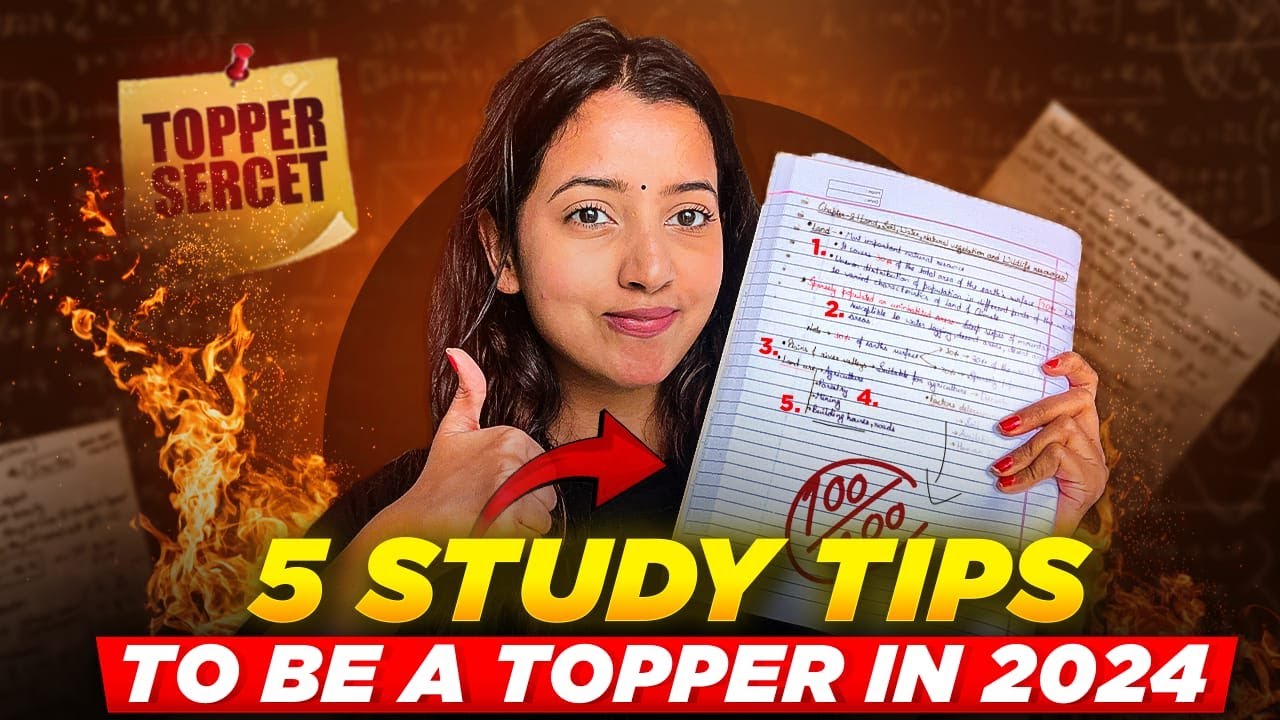 5 STUDY TIPS TO BE A TOPPER IN 2024 | CLASS 10 | CLASS 11 | SHUBHAM ...