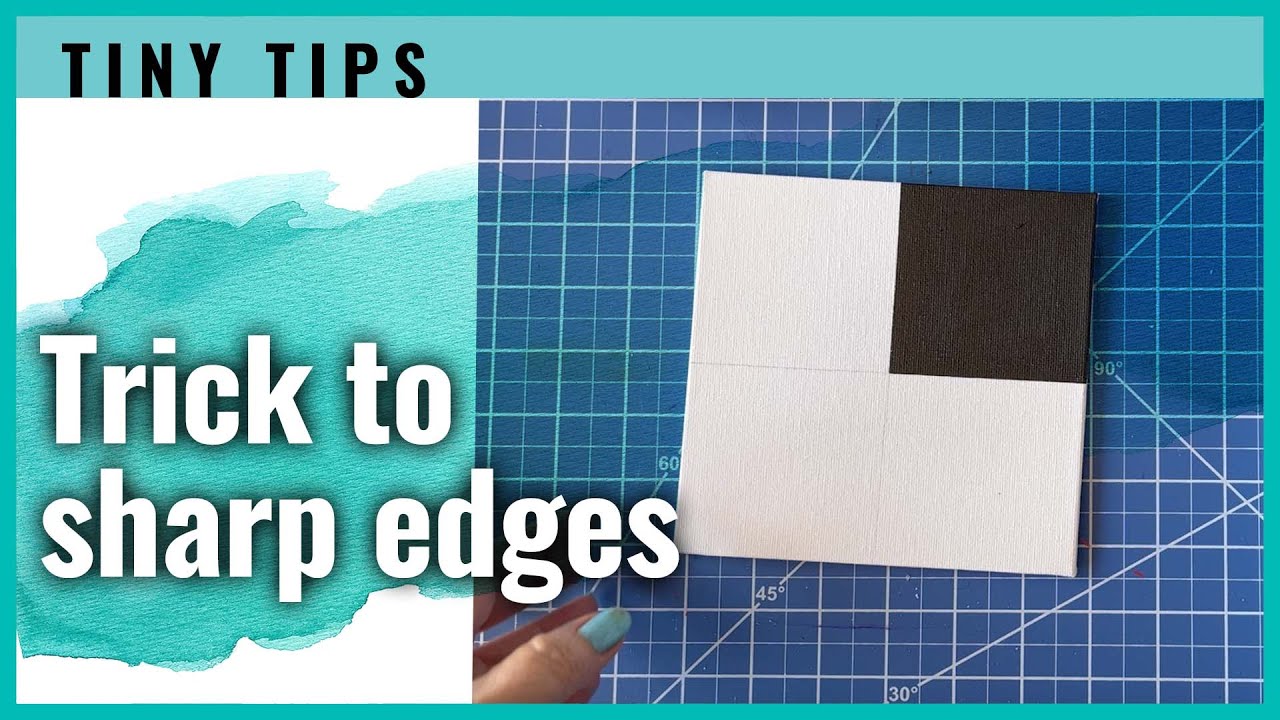 Tiny Tips Ep. 4 - Trick to get perfect sharp edges with acrylic paint ...