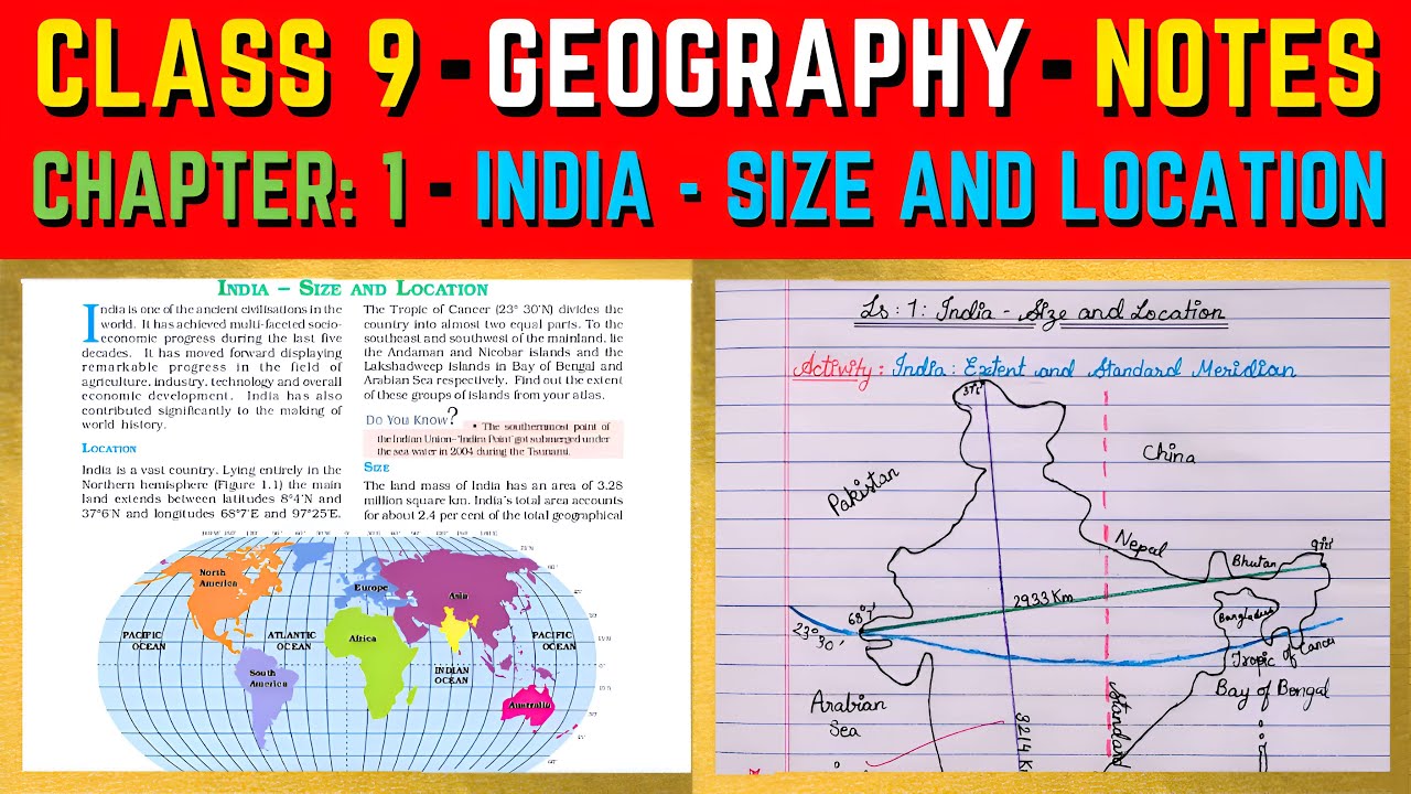 India Size and Location - Class 9 Geography Chapter 1 | CLASS NOTES ...