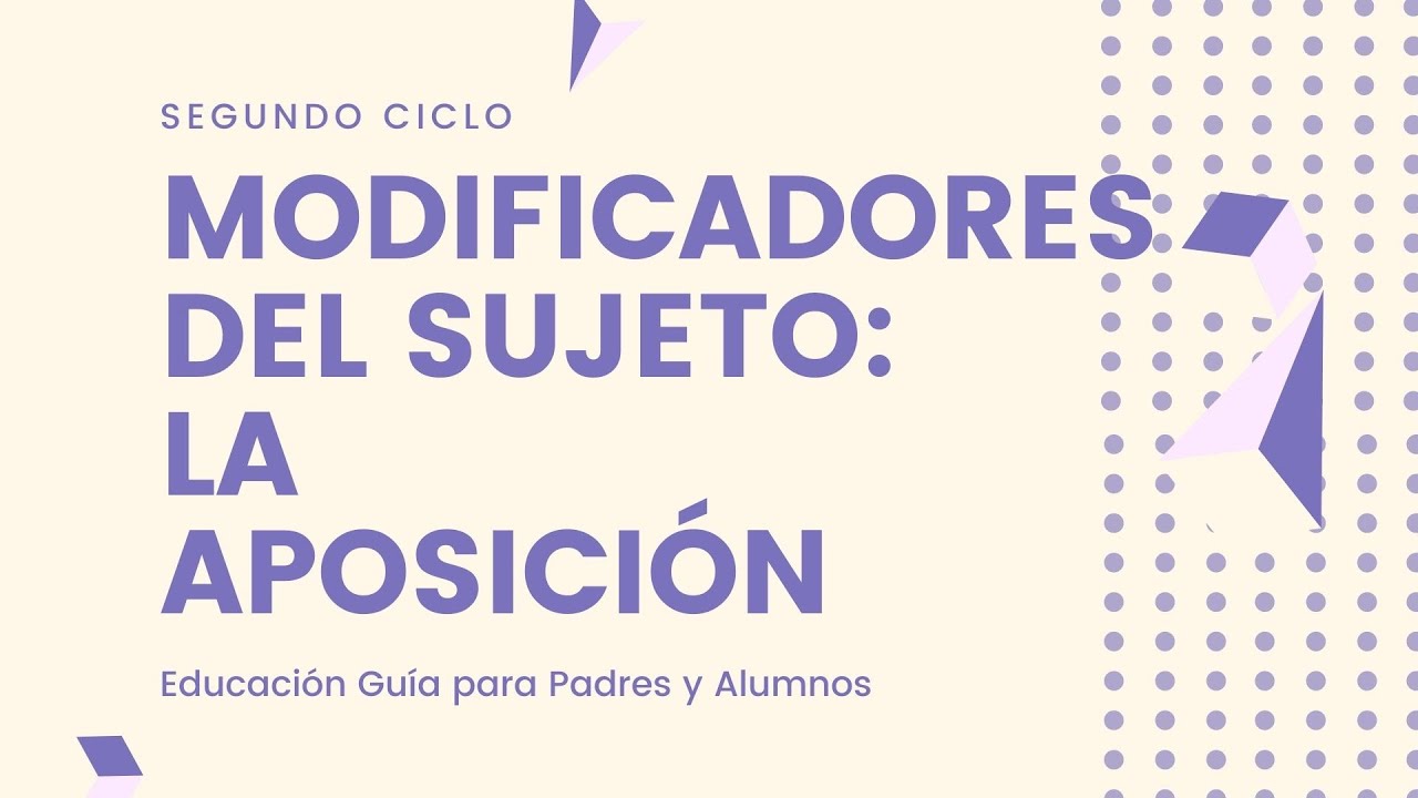 Modificadores del Sujeto: La Aposición - YouTube