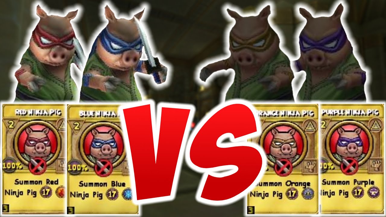 STORM AND MYTH VS FIRE AND ICE NINJA PIGS IN WIZARD101 - YouTube