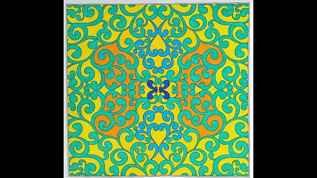 Beautiful intricate pattern coloring - YouTube