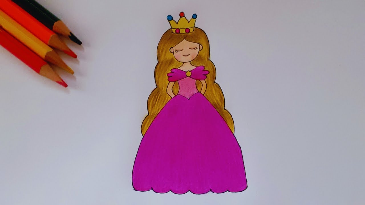 How to draw cute princess||princess drawing easy - YouTube