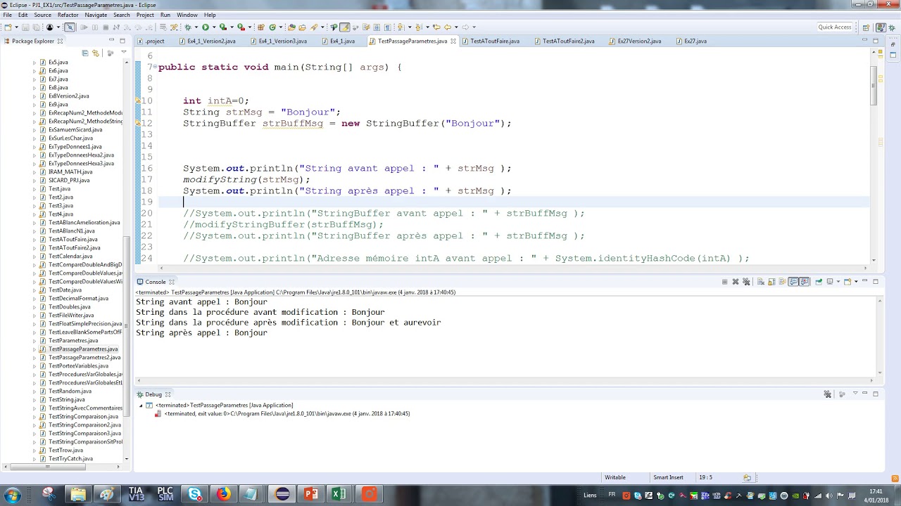 Passage de paramètres par valeur et adresse Java 3 - YouTube