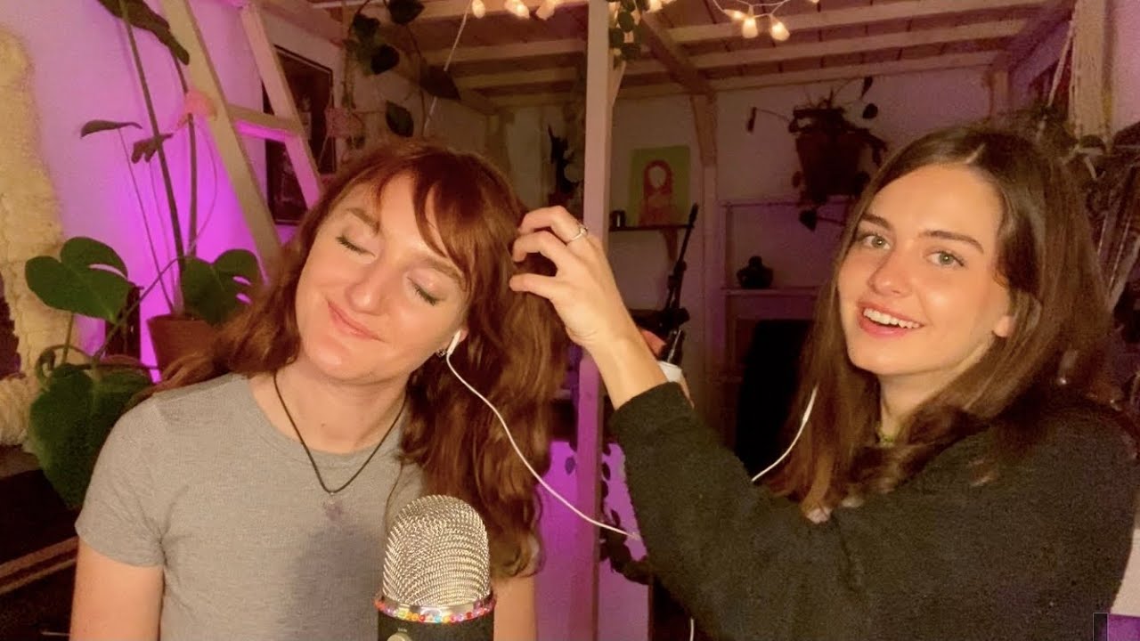 friend tries giving me ASMR with @frecklesasmr pt.2 💚💜 - YouTube