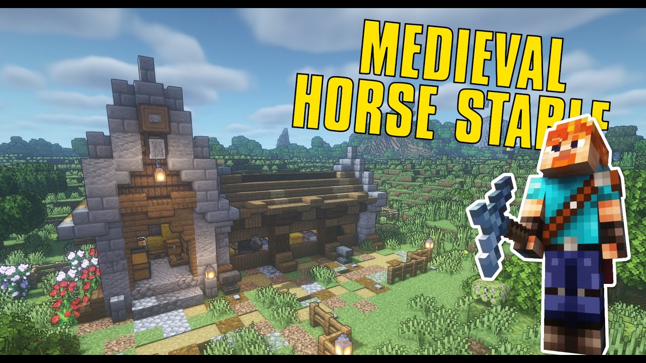 Minecraft Tutorial - Medieval Horse Stables!! - YouTube