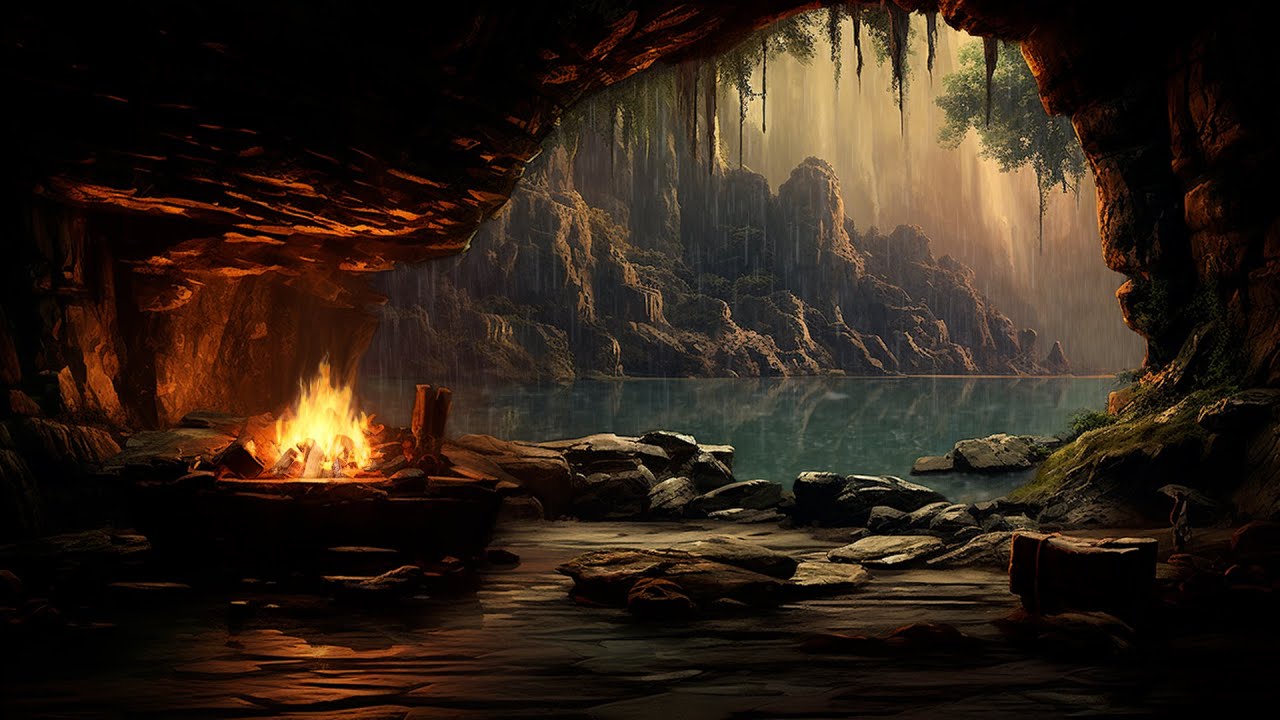 In A Cozy Warm Cave In The Forest Deep sleep - Rain Sound For Deep ...