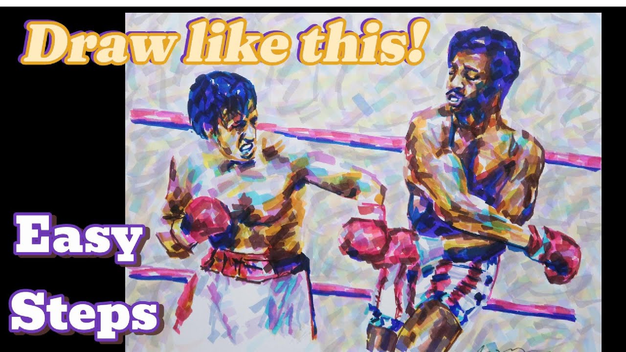 Rocky vs Apollo, learn how to make a drawing with markers. - YouTube