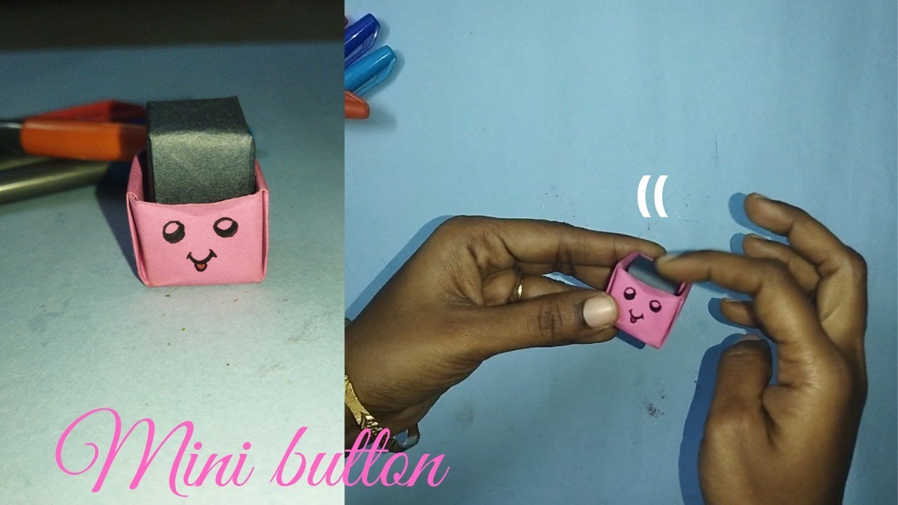 How to make mini origami button toy||origami fidget toy, origami pop it ...