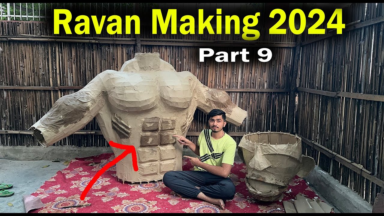 Bodybuilder Ravan ABS Making 2024 | How To Make Ravan At Home | Part 9 ...