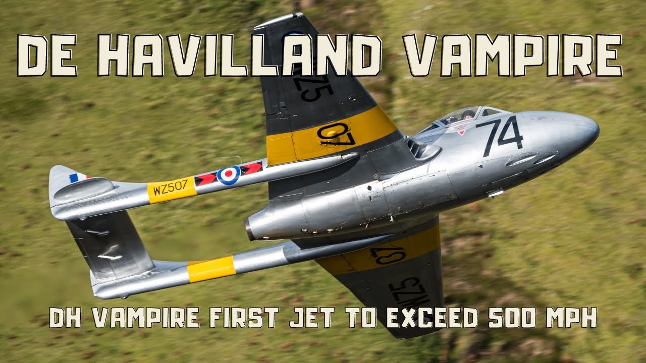 DE HAVILLAND VAMPIRE RARE FOOTAGE AND A NEAR MISS ON TAKE OFF. - YouTube