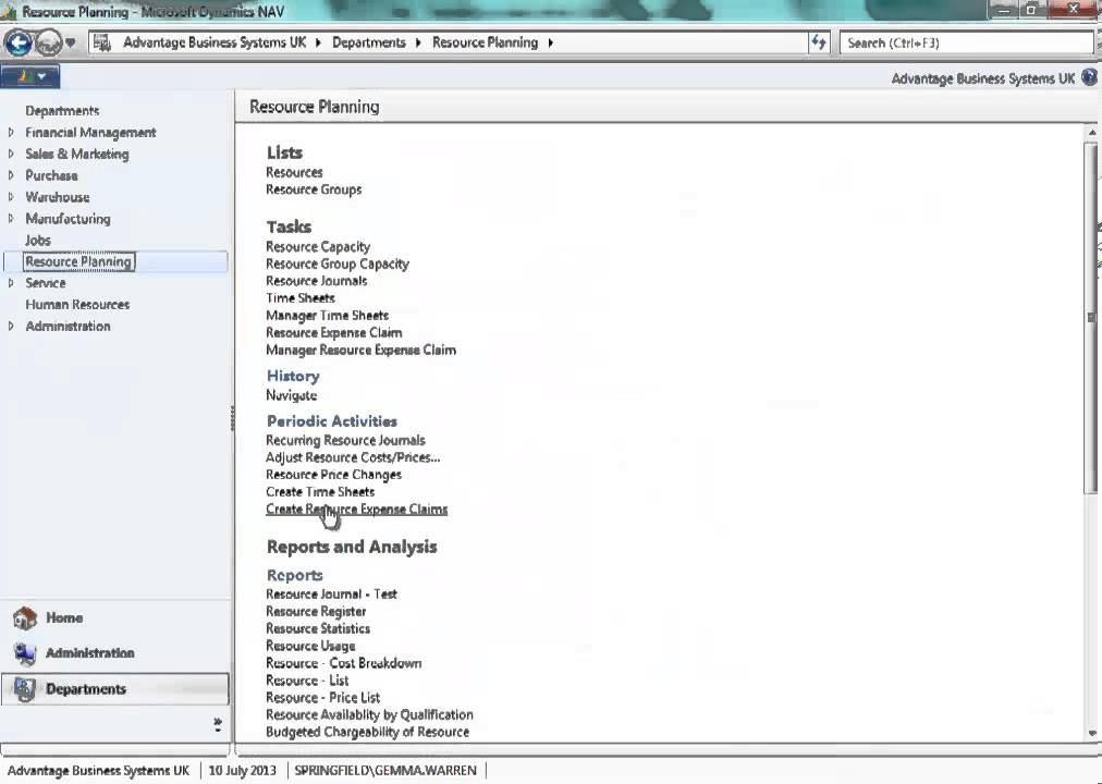Timesheets in Microsoft Dynamics NAV 2013 - YouTube