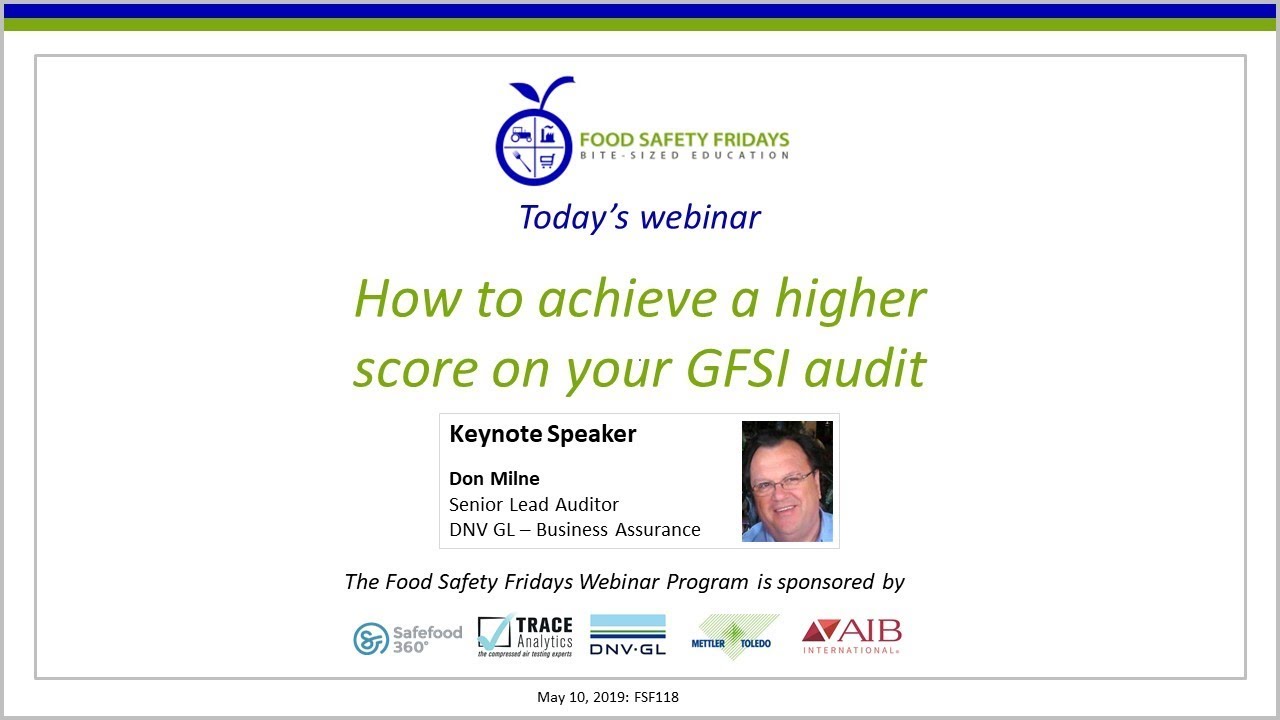 How to achieve a higher score on your GFSI audit - YouTube