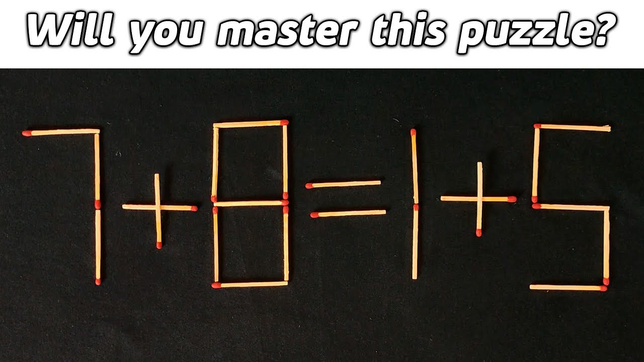 Move ONLY 1 Matchstick to Fix This Equation! - YouTube