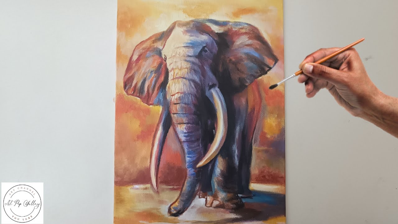 Manera fácil de pintar un elefante / Pintura acrílica para ...