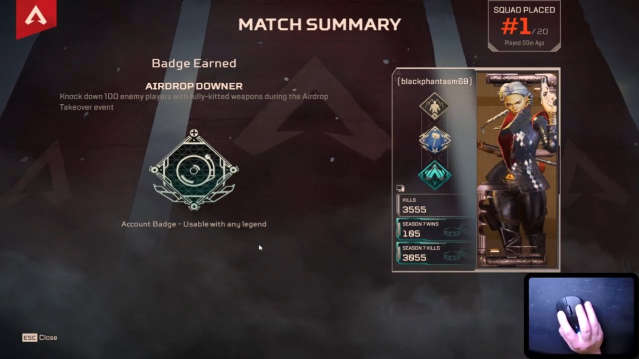 EARNING THE AIRDROP MASTER AND DOWNER BADGE ON APEX - YouTube