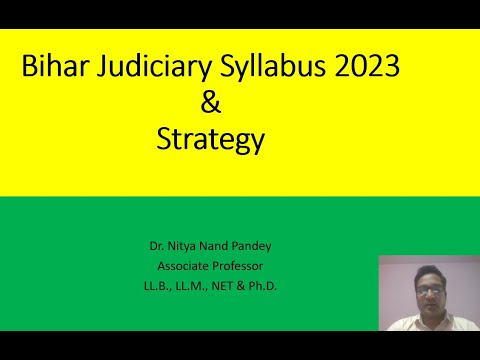 Bihar Judiciary Syllabus 2023 & Strategy - YouTube