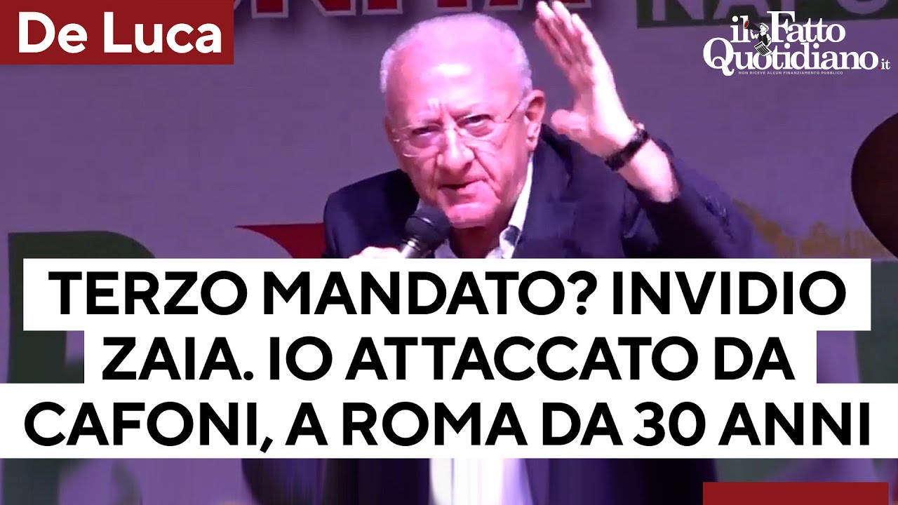 Terzo mandato, De Luca: "A un imbecille ne basta uno. Il problema del ...