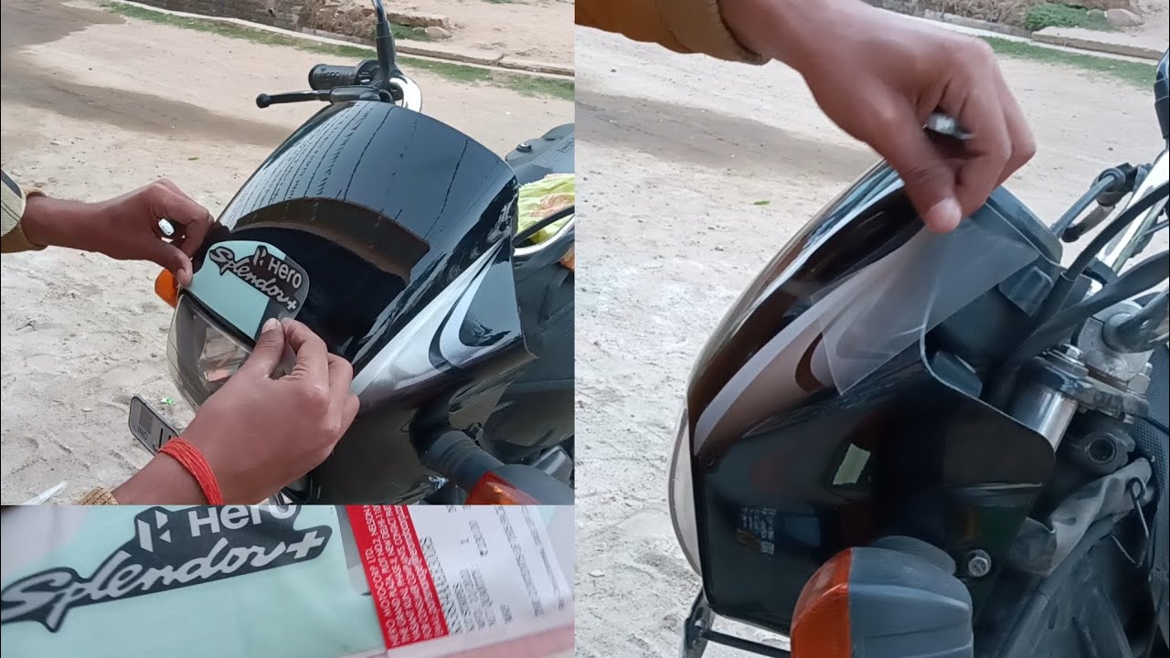 2023 hero splendor plus bs6 black colour original company sticker apply ...
