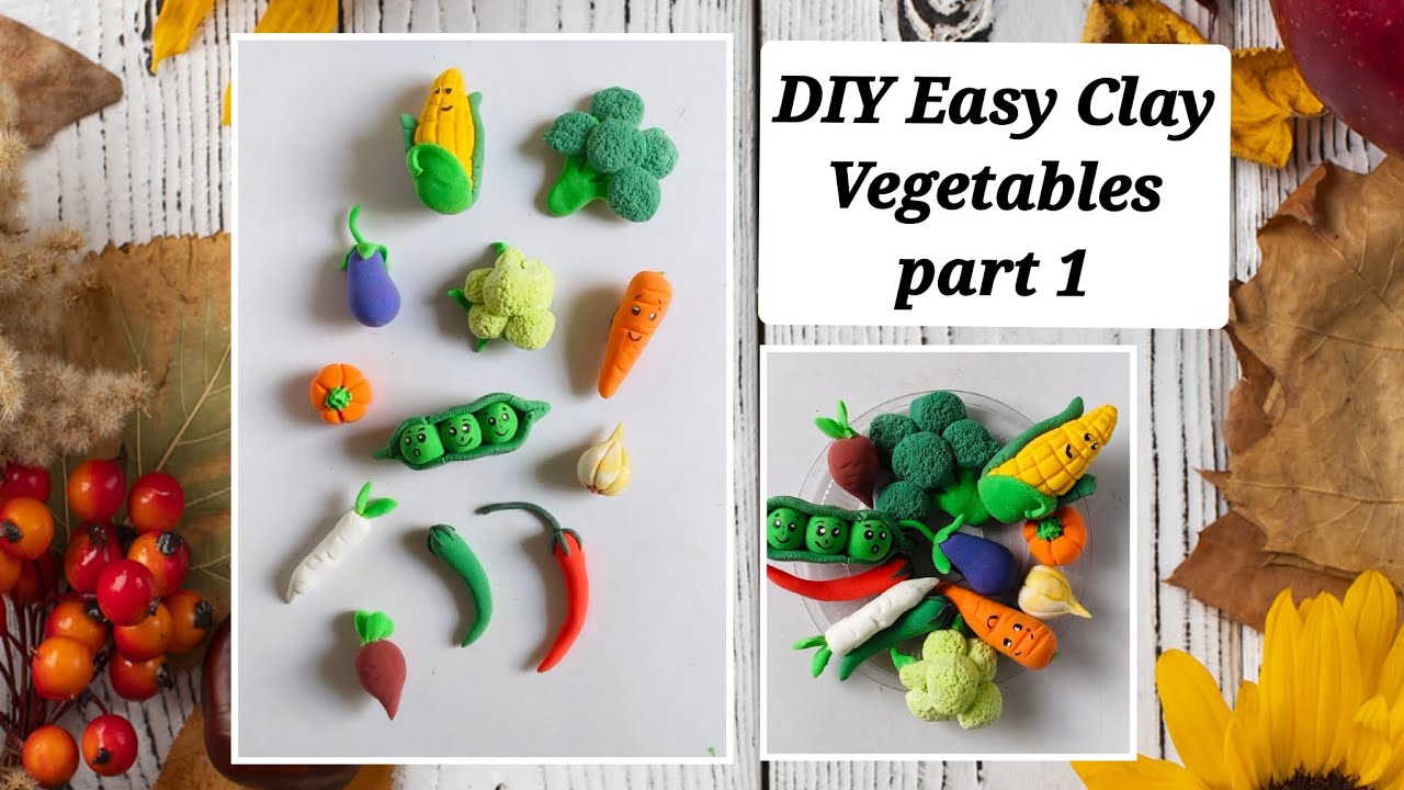 how to make clay Vegetable | clay modeling | how to make realistic ...
