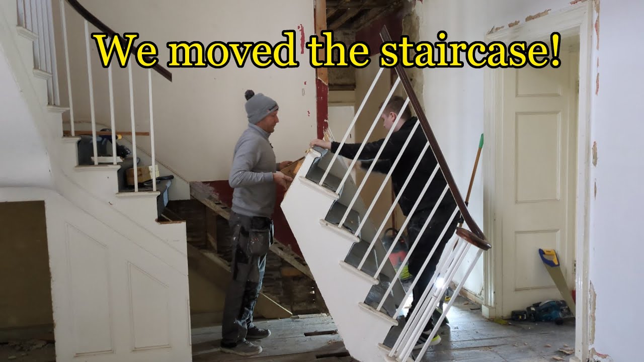 We restored The Rectory's original staircase layout! - YouTube