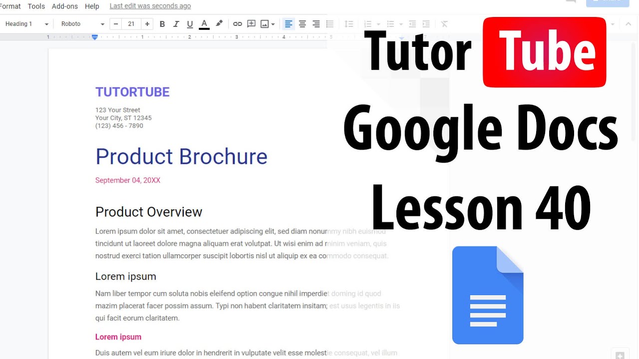Google Docs Tutorial - Lesson 40 - Table Properties - YouTube