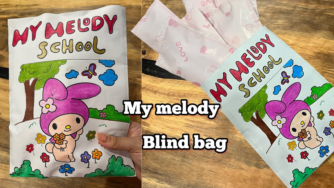 My melody School supplies blind bag / Tutorial paper My melody /Paper ...