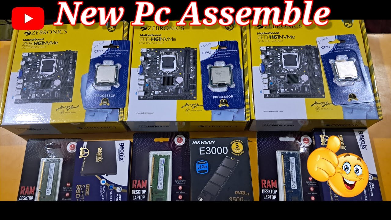 New Computer Assemble, Motherboard, Cpu, Ram or Ssd - YouTube