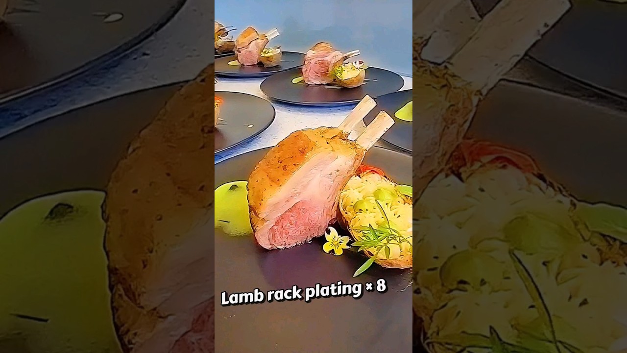 Lamb rack plating for 8 #plating @ChefNeil - YouTube