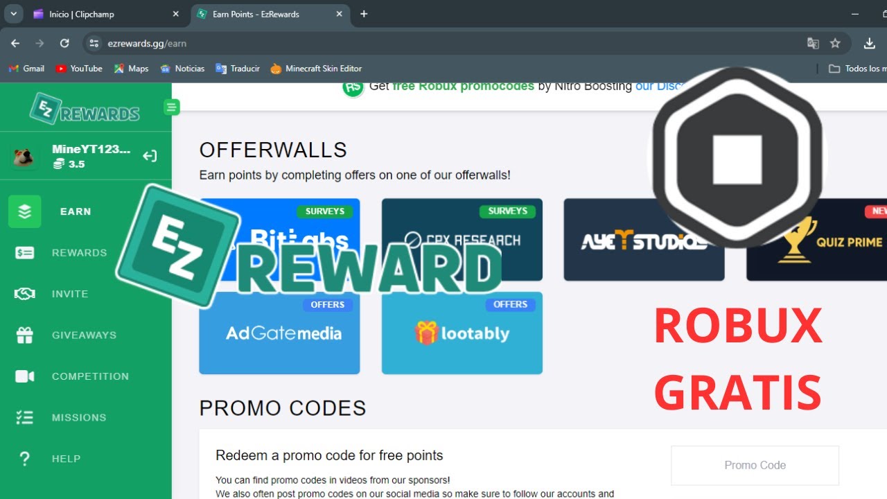 COMO CONSEGUIR ROBUX GRATIS!!!🤑 (EzRewards) - YouTube