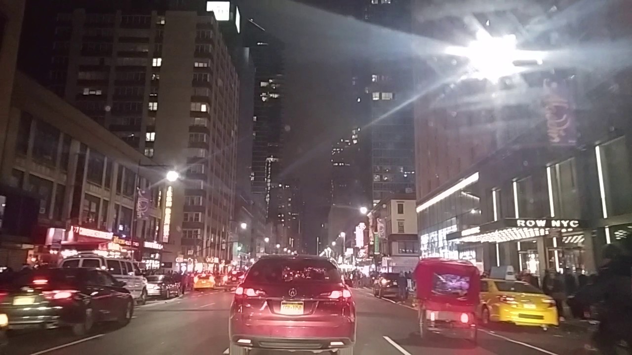 Its crazy trying to drive by Times Square at 2am New Years Day - YouTube