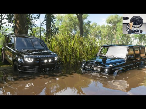 Land Rover Defender Police vs Mercedes G-Wagon | Forza Horizon 5 | Off-Road Convoy | Logitechg29 