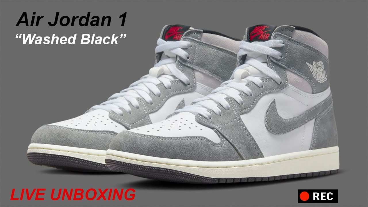 Nike Air Jordan 1 High "Washed Black" | LIVE UNBOXING - YouTube