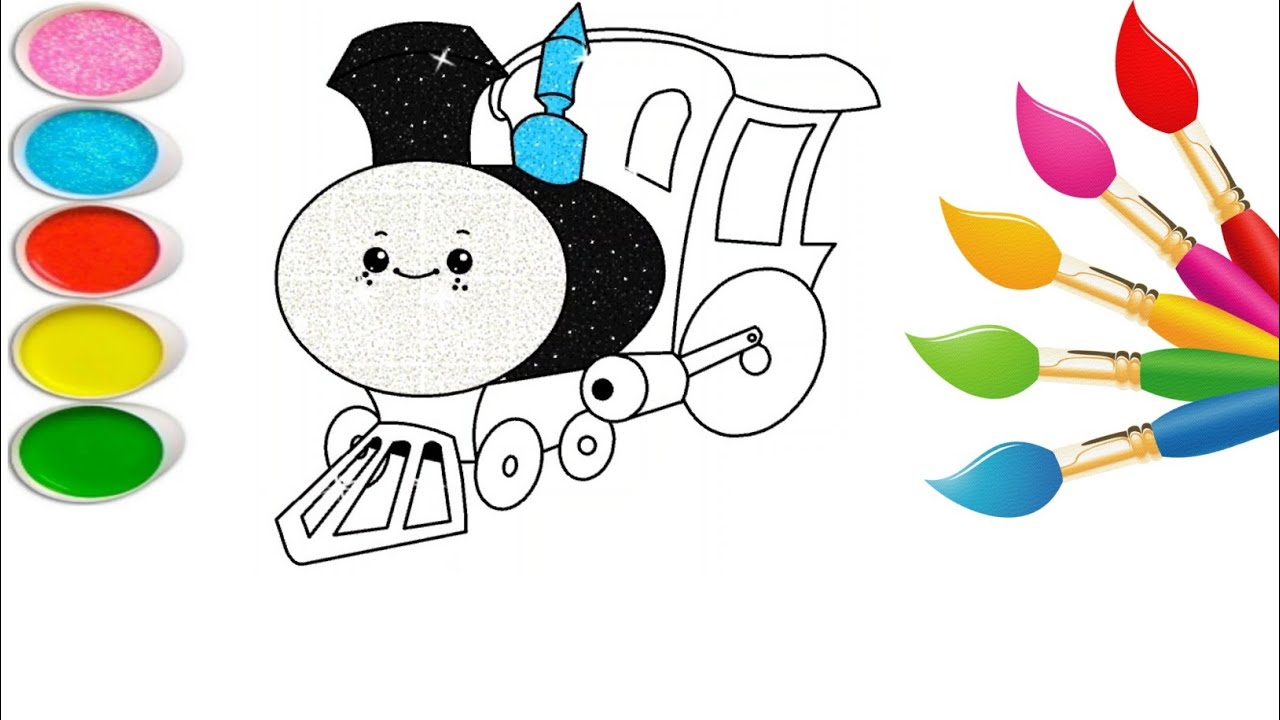 How to draw and coloring baby thomas train, for Kids. - YouTube