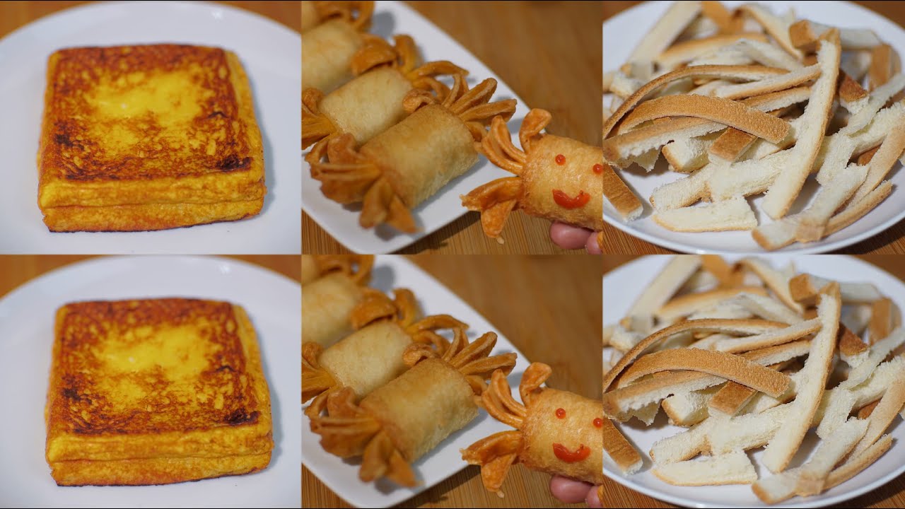 3 Easy & Quick Bread Snack Recipes | a snack made from white bread ...