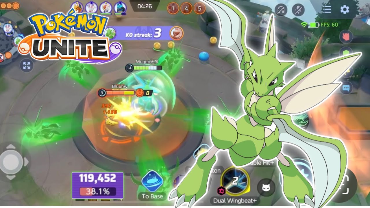 Scyther new best assassin?! QUADRA KILL! | Pokemon Unite | Gameplay ...