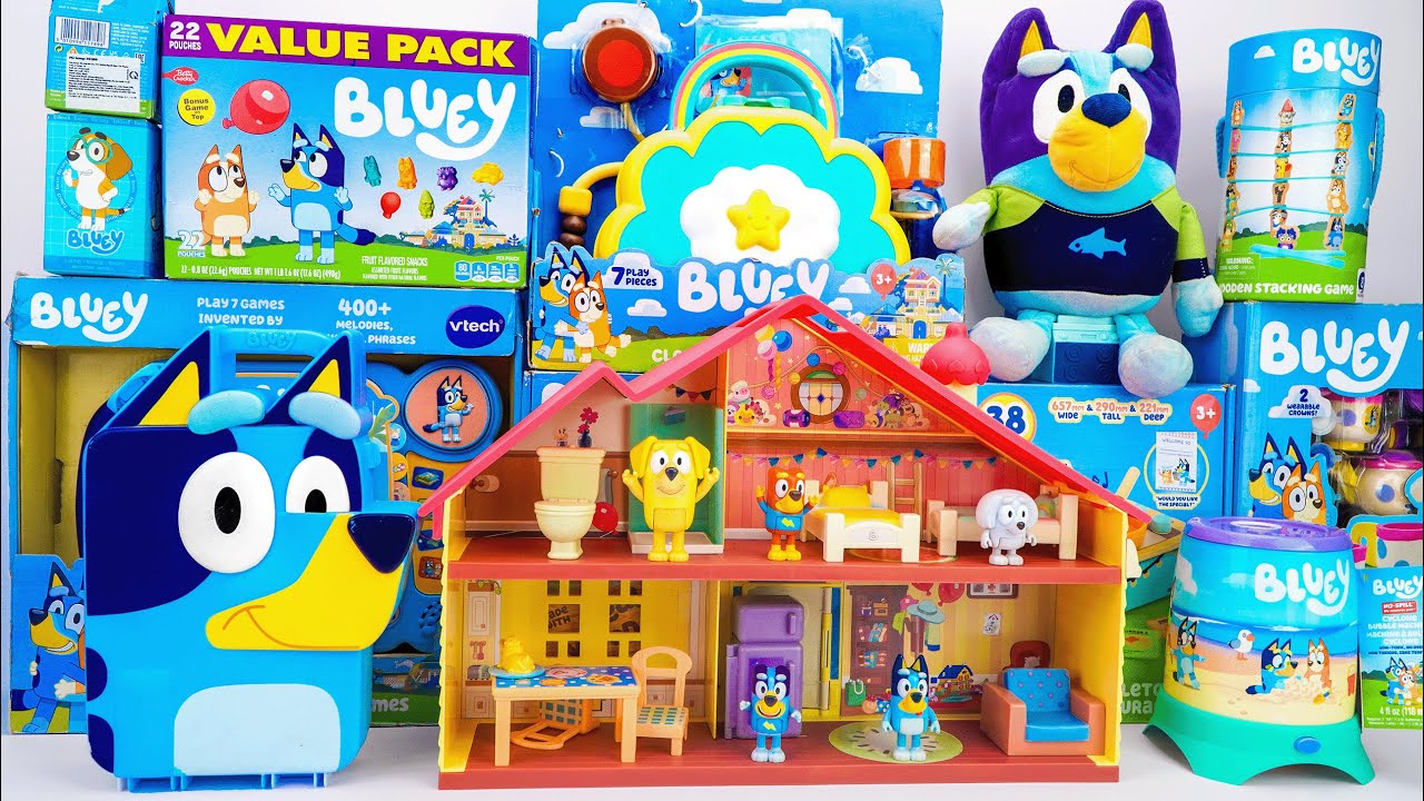 Bluey Toy Collection Unboxing Review 🎁 Bluey Family Home Playset ...
