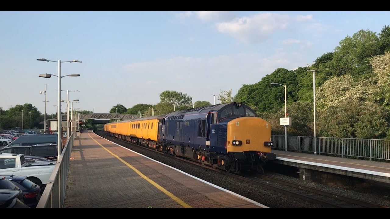 (HD) Blue Class 37612 Network Rails Test Train At Tiverton Parkway, 23. ...
