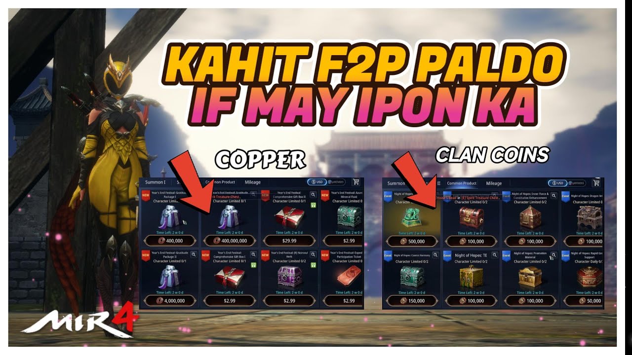 Paldo ang madaming ipon na Copper at Clan Coins | MIR4 In Game Update ...
