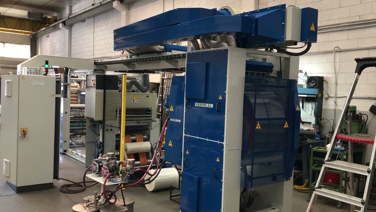 Stretch film printer 500mm 3 colors automatic change of finished roll ...