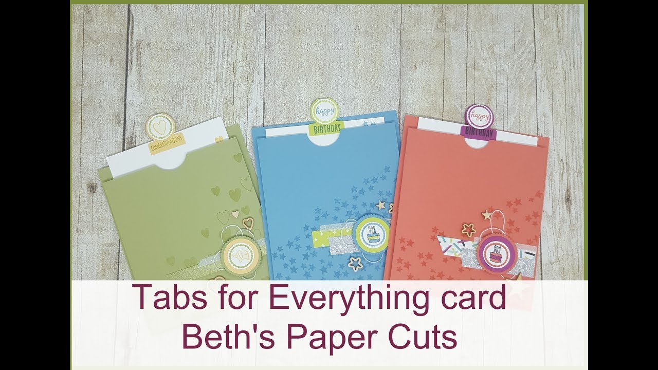 Tabs for Everything cards ~ Beth's Paper Cuts - YouTube