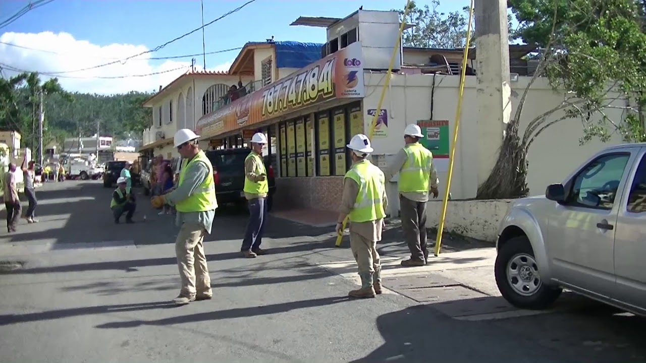 AEP crew from Oklahoma restoring power in Puerto Rico - YouTube