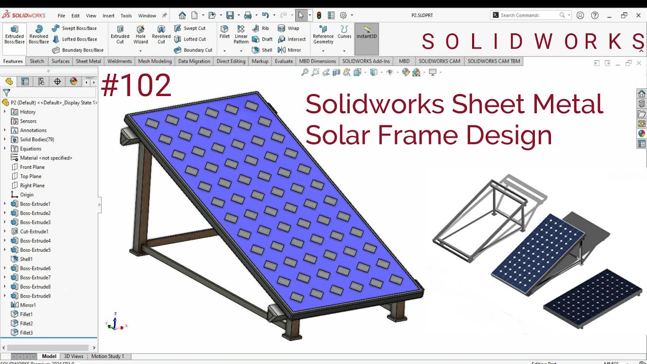 SolidWorks Sheet Metal Frame Design | Sheet Metal tutorial - YouTube