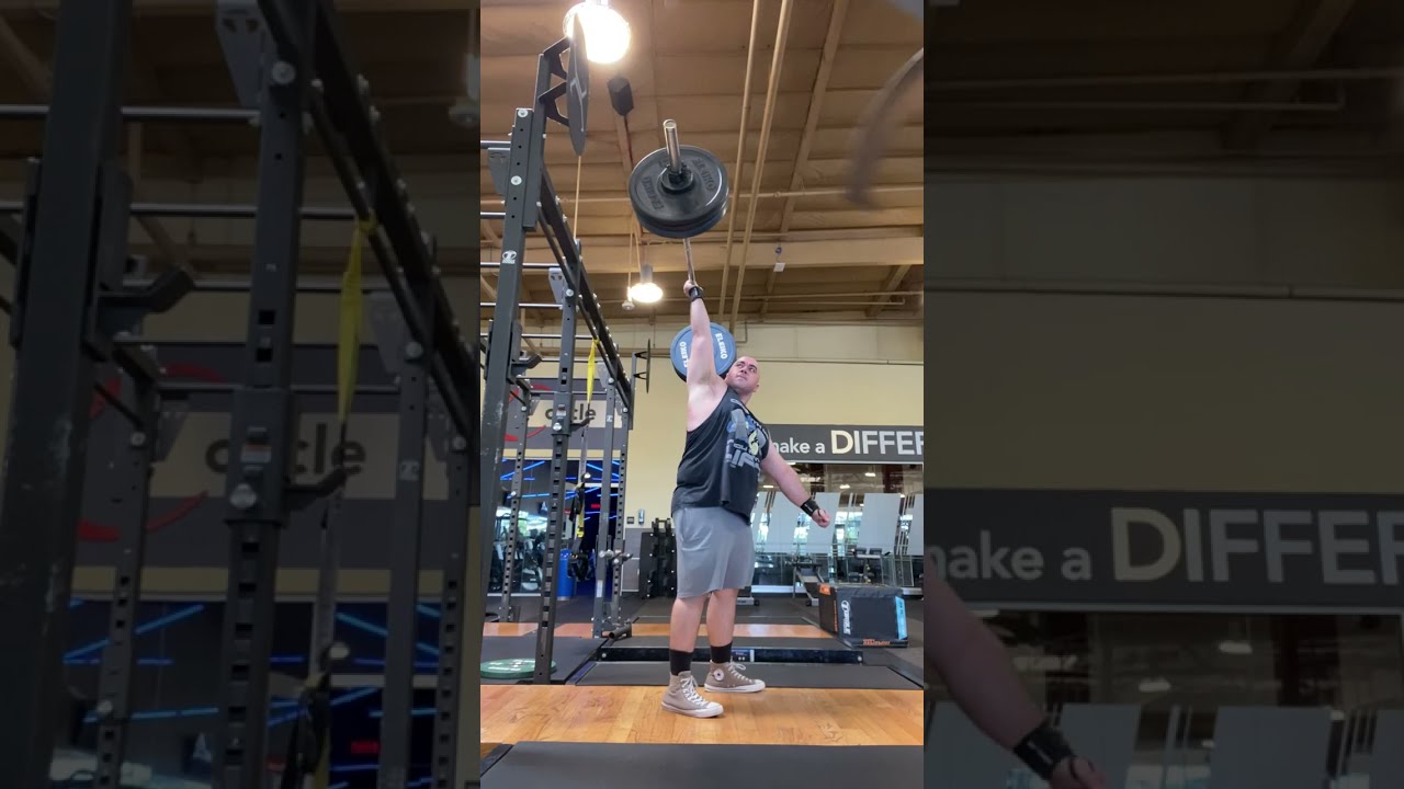 180lbs Overhead w/ One Arm - Barbell Bent Press (82kg) - YouTube
