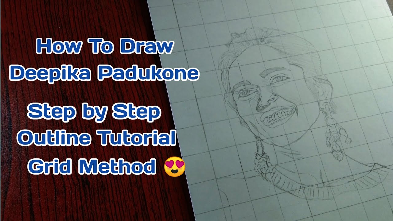 How To Draw Deepika Padukone | Step by Step Outline Tutorial For Beginners - YouTube