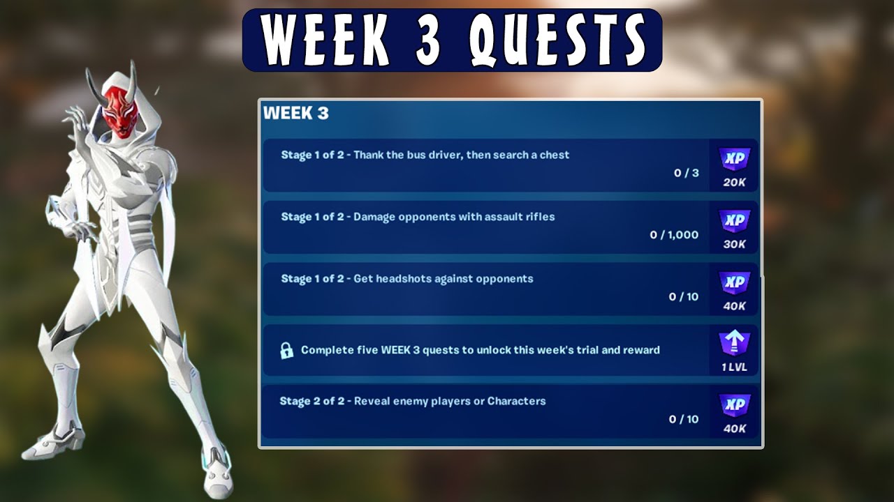 Fortnite All Week 3 Quests - Chapter 4 Season 3 - YouTube
