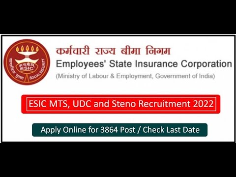ESIC Recruitment 2022 Apply Online | ESIC Form Fill Up 2022 Complete ...