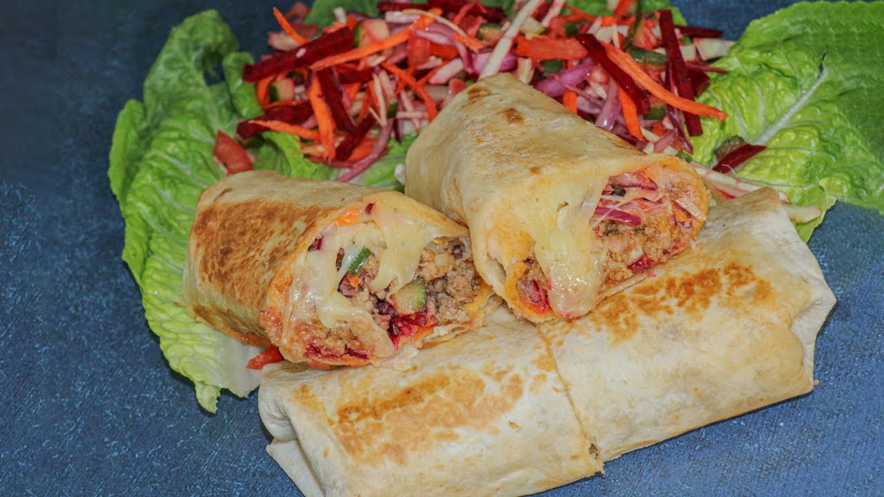 Beef cheese wrap/ Mince meat tortilla wrap by Easy Meals - YouTube
