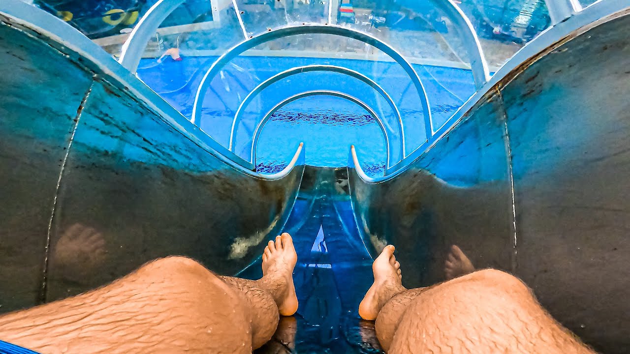 SCARY Jump DIVE Water Slide at Aquapark Oberhausen - YouTube