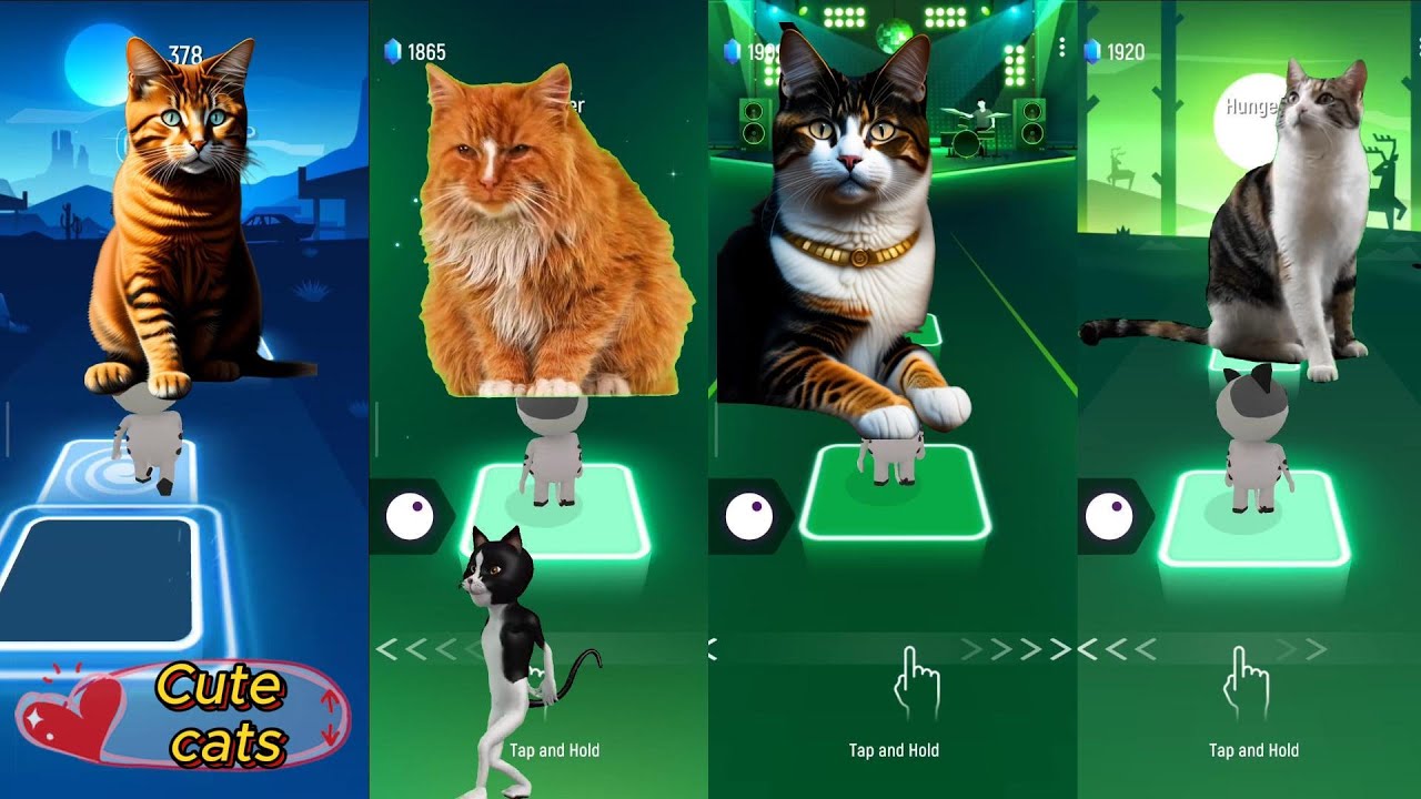 ALL CUTE CATS in the TILES HOP - YouTube